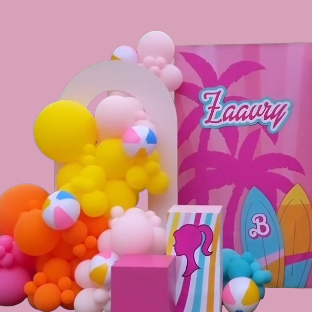 Barbie Birthday Prop Set Hire – 5-Piece Display with Photo Box & Stands ...